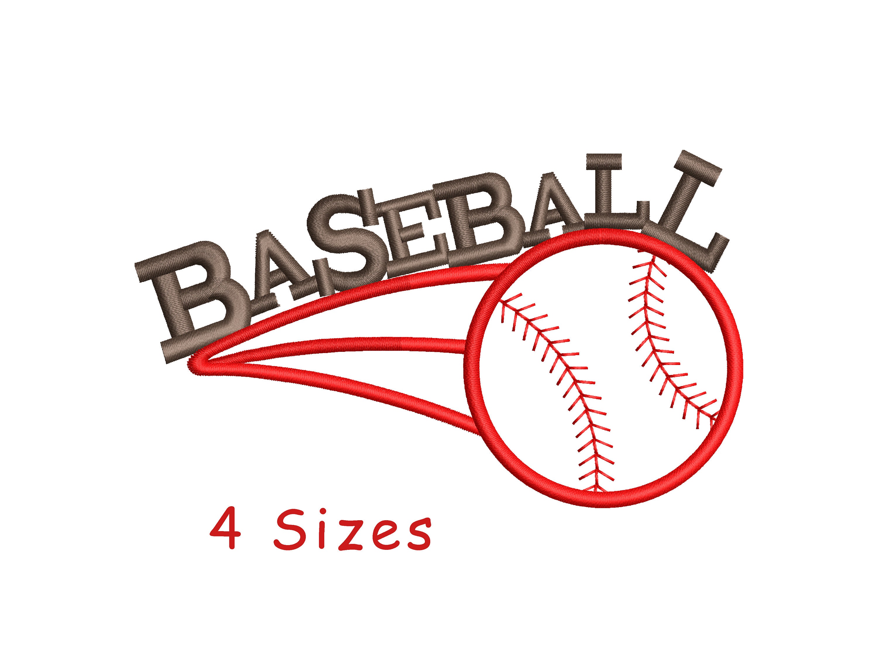 Baseball Machine Embroidery Design File 4 Sizes Ball | Etsy