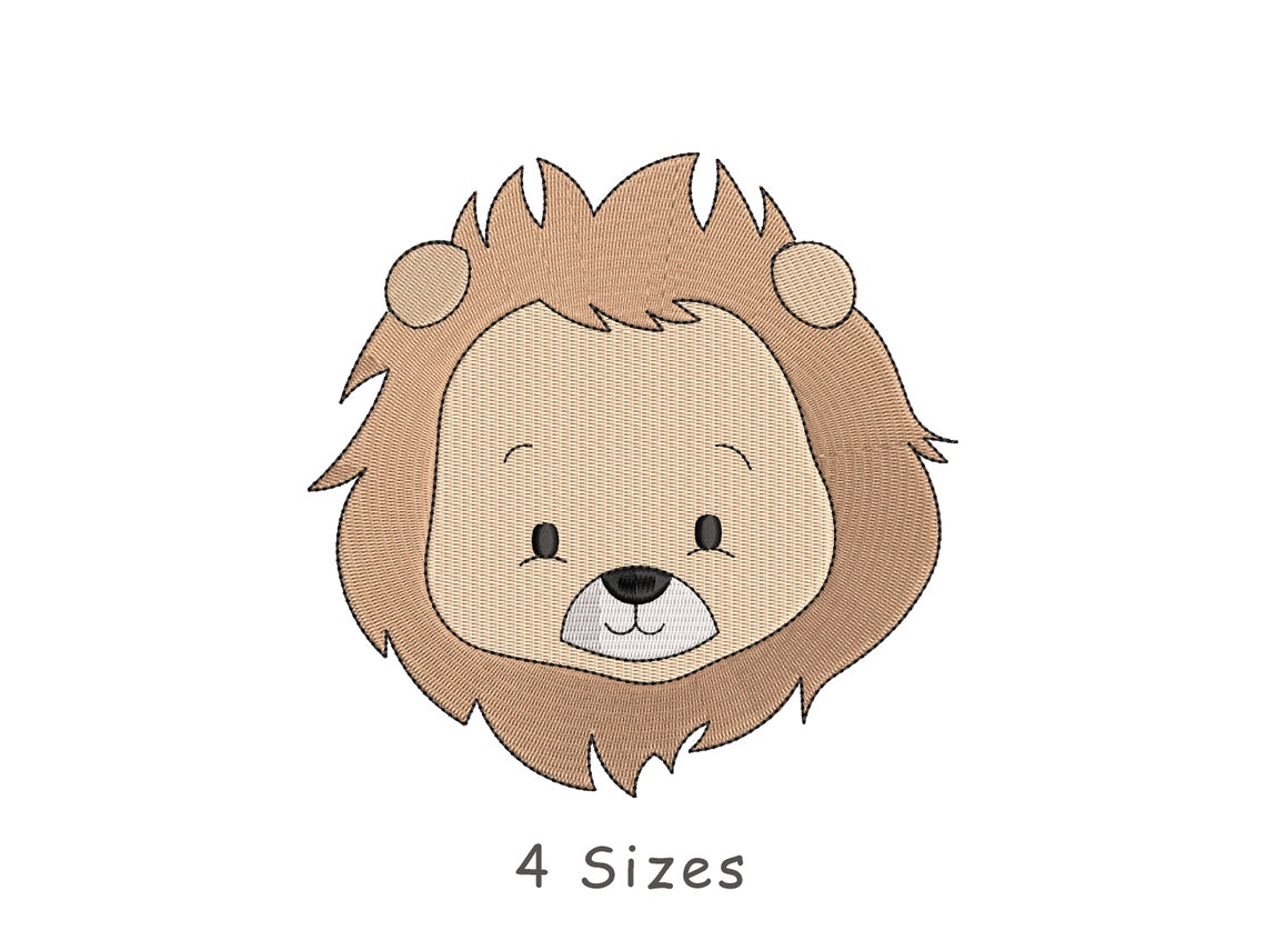 Lion Embroidery Design 4 Sizes Safari Embroidery Design - Etsy