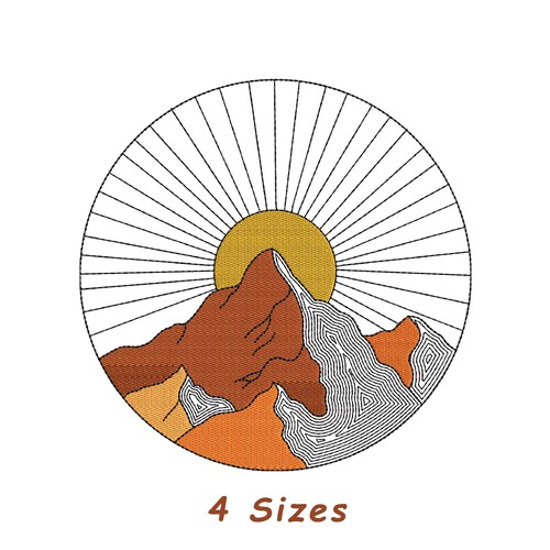 Sun Embroidery File - Etsy