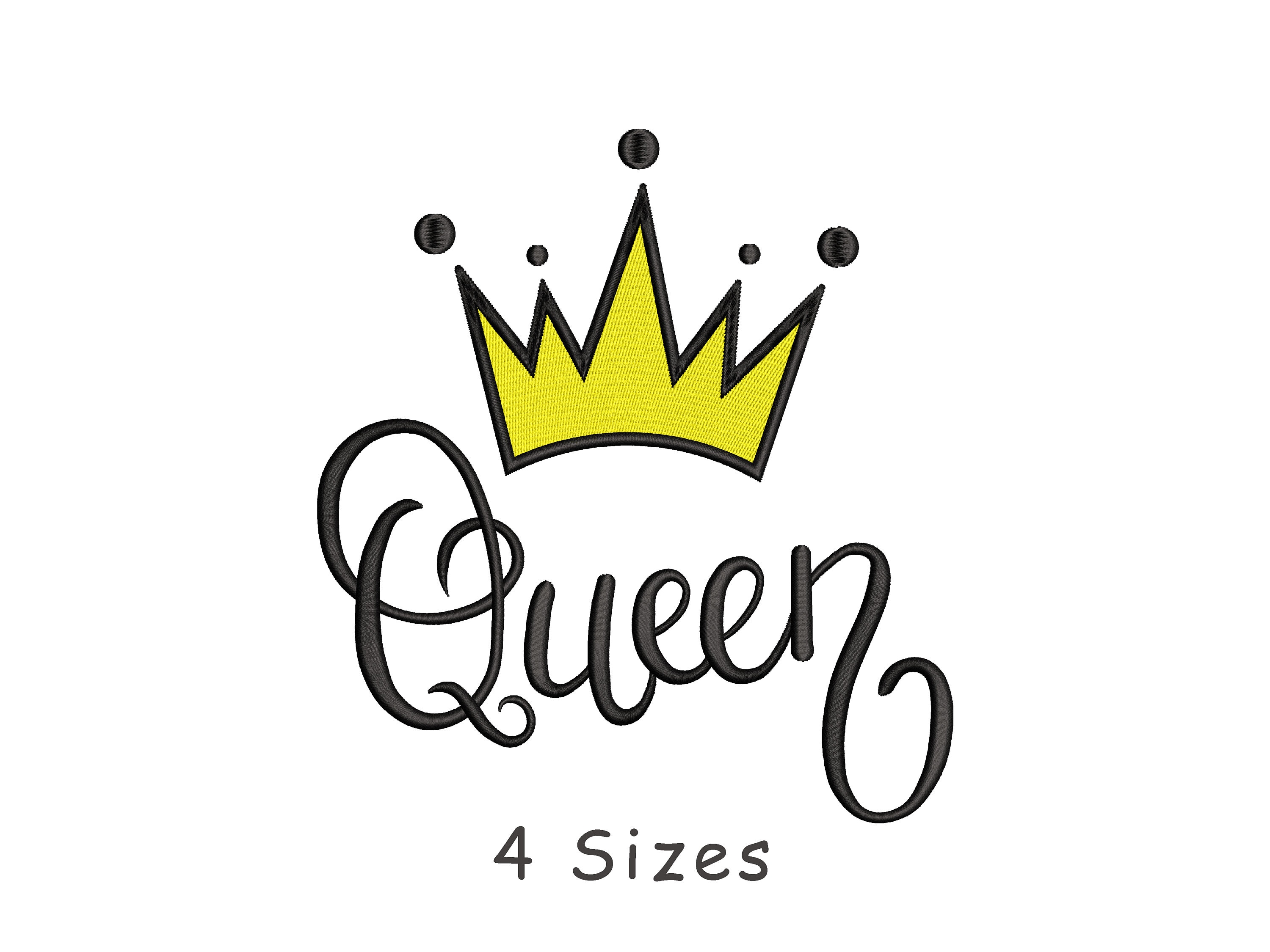 Queen Crown Machine Embroidery Design File 4 Sizes, Crown Embroidery ...