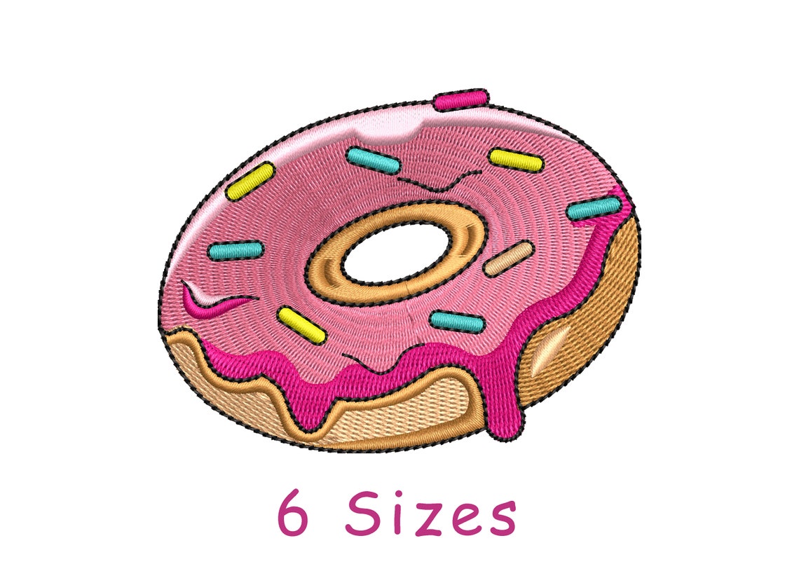 Donut Embroidery Designs 6 Sizes | Machine Embroidery | Embroidery ...