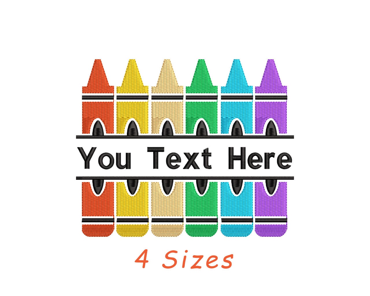 Crayon Split Monogram Embroidery Design 4 Sizes: Back to School ...