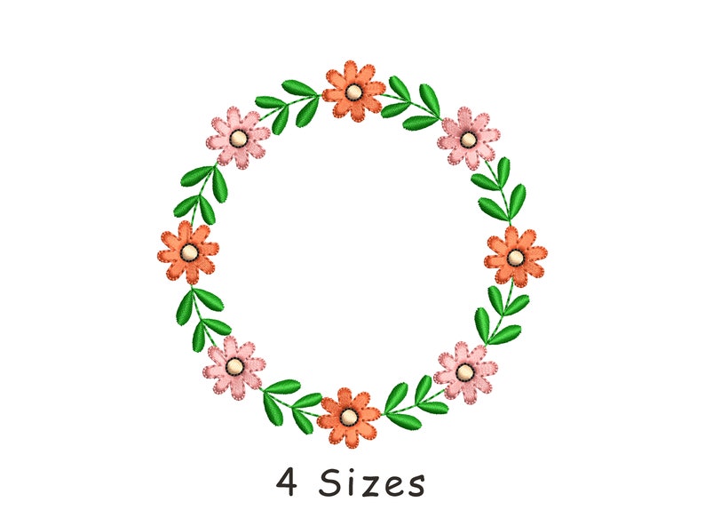 Cute Floral Monogram Frame Embroidery Design 4 Size Floral - Etsy