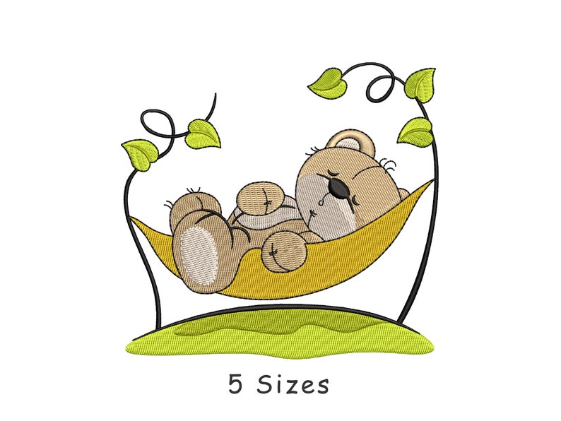 Teddy Bear Sleep Machine Embroidery Design 5 Sizes Baby | Etsy