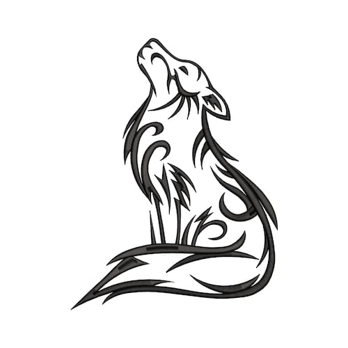 Howling Wolf Machine Embroidery Design - Etsy