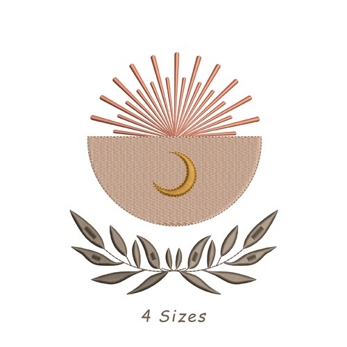 Boho Moon With Desert Abstract Machine Embroidery Design File - Etsy
