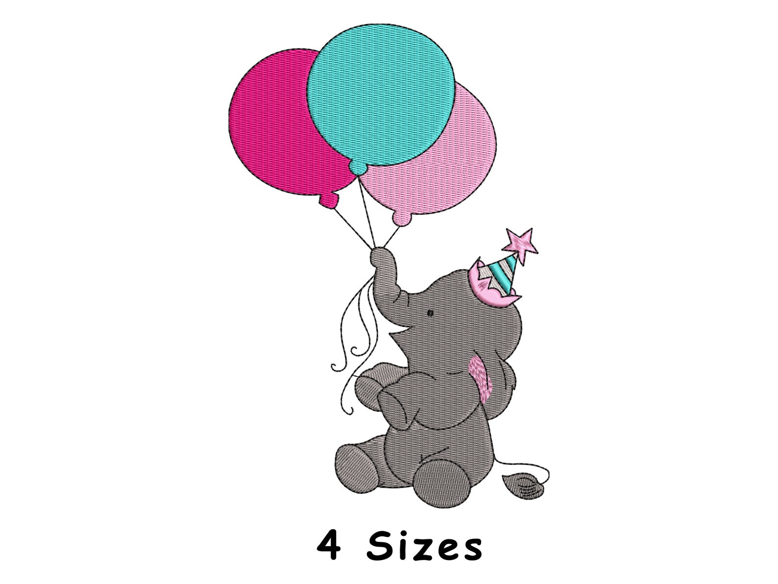 Cute Baby Elephant Machine Embroidery Design 4 Sizes Nursery - Etsy