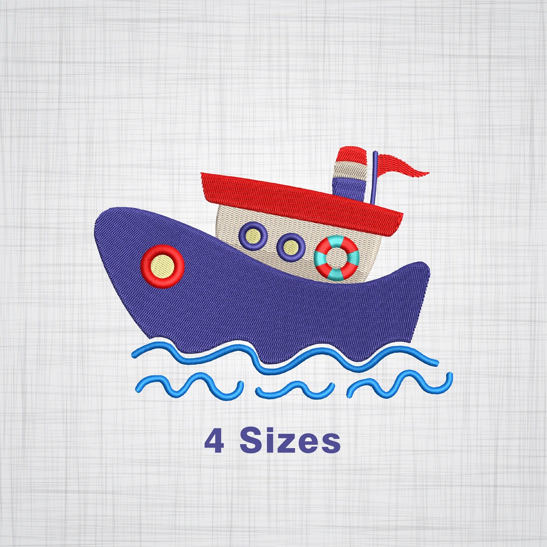 Sailor Ship Machine Embroidery Design File 4 Size, Digitize Embroidery ...