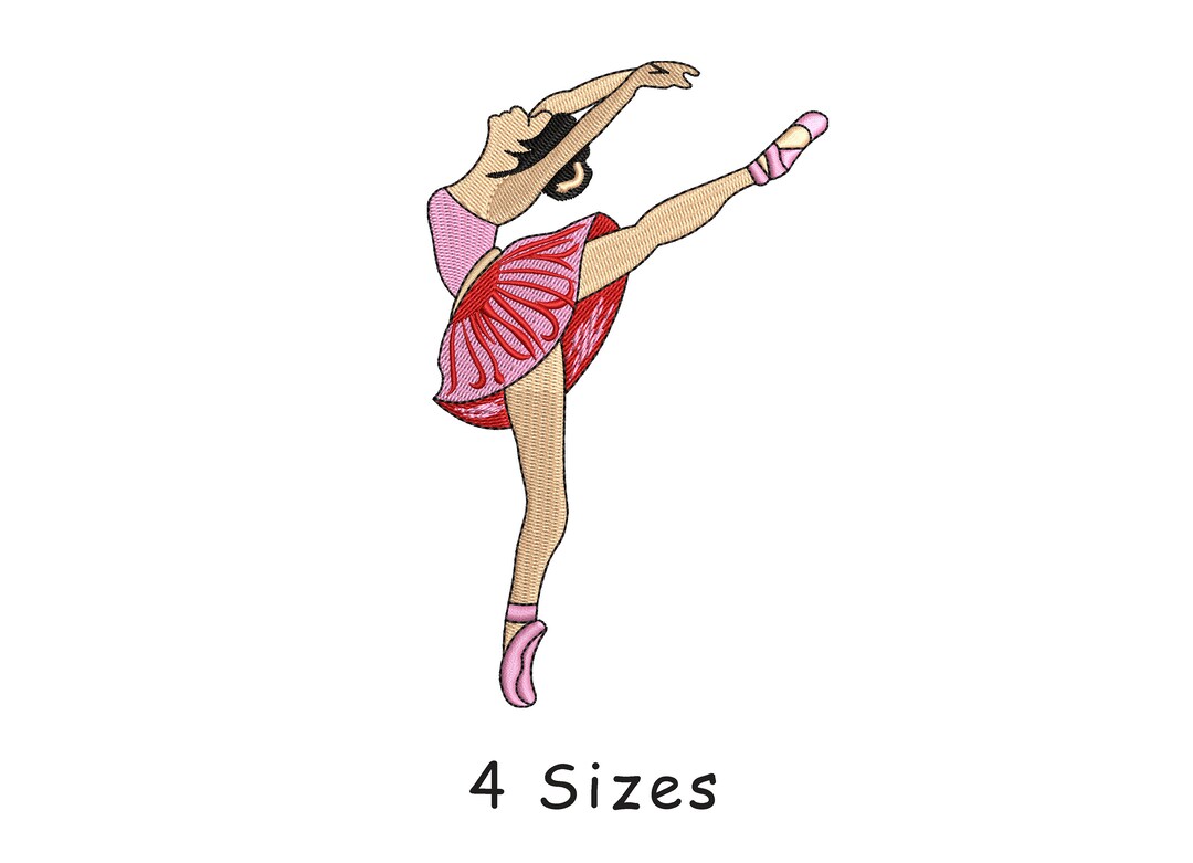 Ballerina Dancer Machine Embroidery Design File 4 Size, Girls ...
