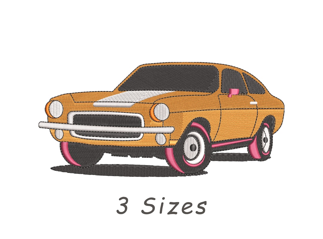 Mustang Car Embroidery Design File 3 Sizes, Muscle Car Embroidery ...