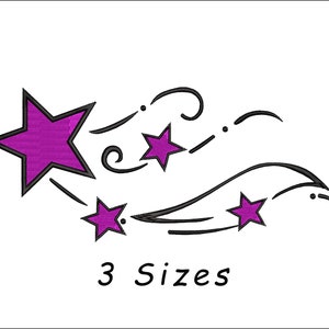 Shooting Stars Machine Embroidery Design File 3 Sizes, Mini Stars ...