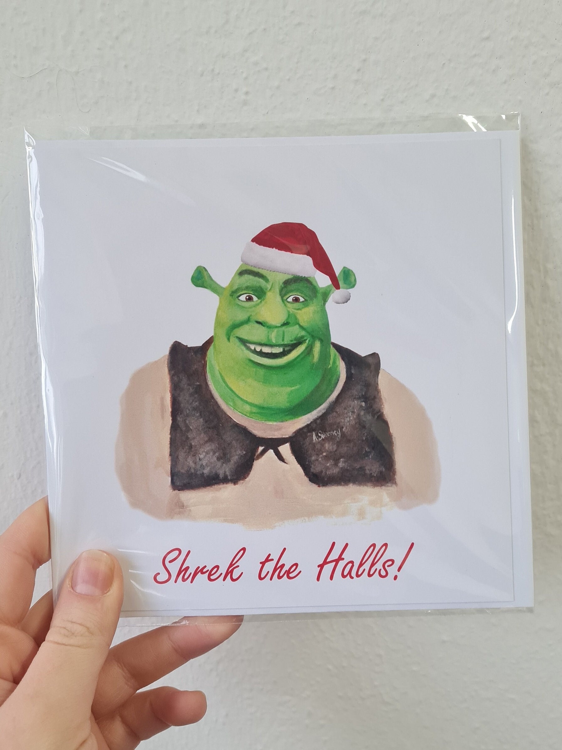 Shrek Christmas Memes 2) Christmas AI Generated Card Shrek As Santa