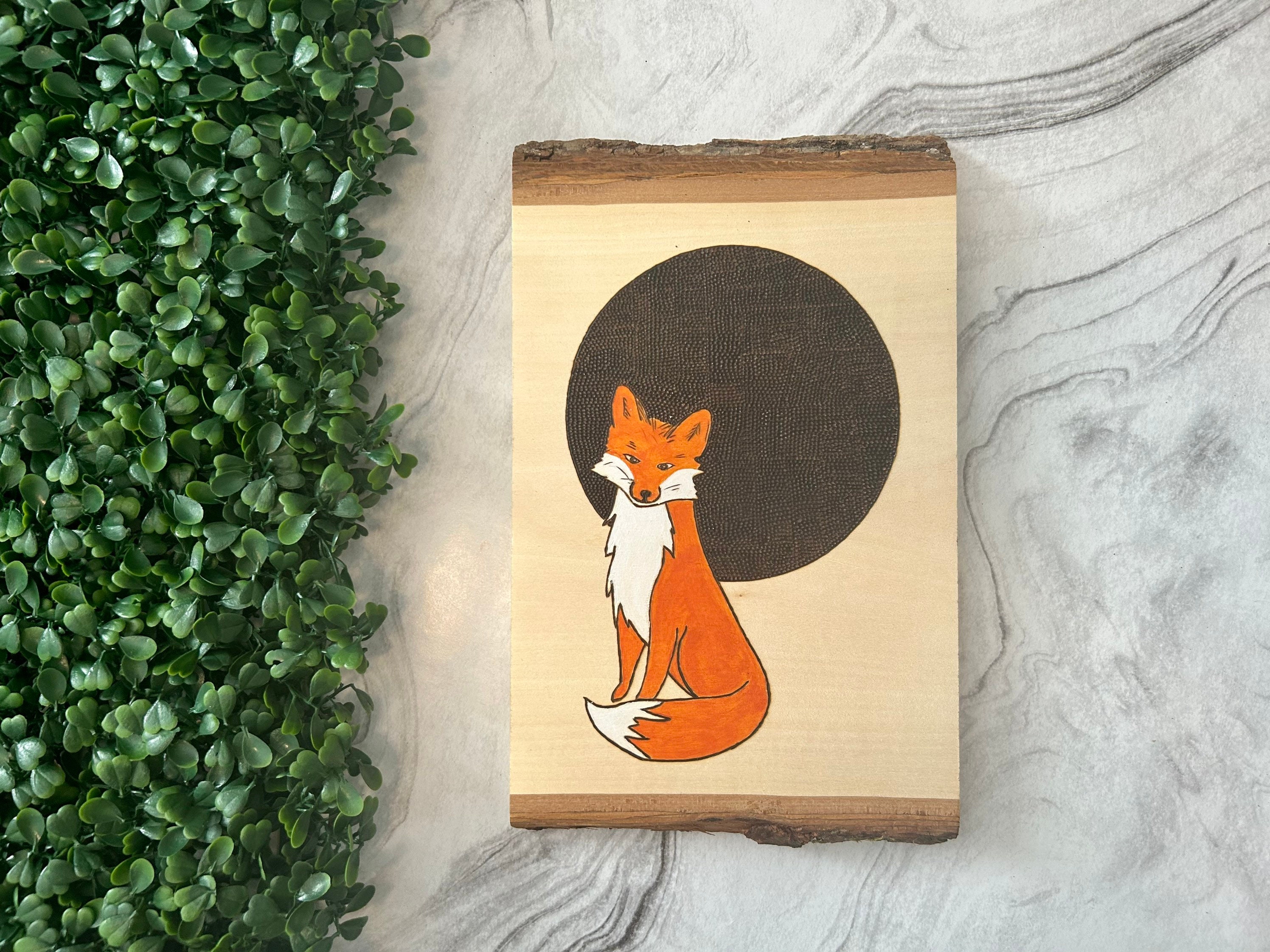 Wooden Fox Wall Decor Cute Fox and Moon Art Nursery Decor - Etsy