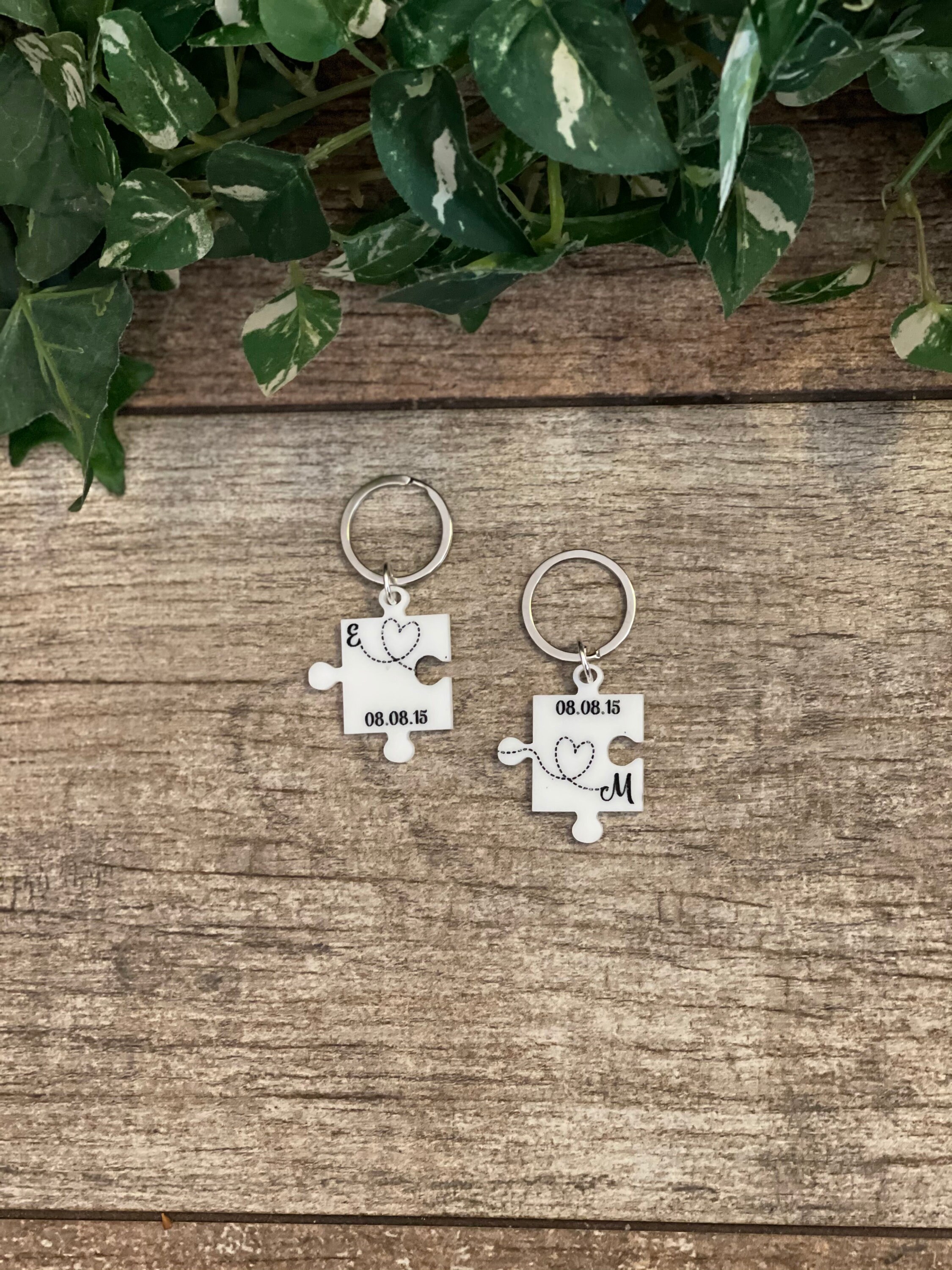 Puzzle Piece Key Chain Anniversary Gift Couples Gift | Etsy