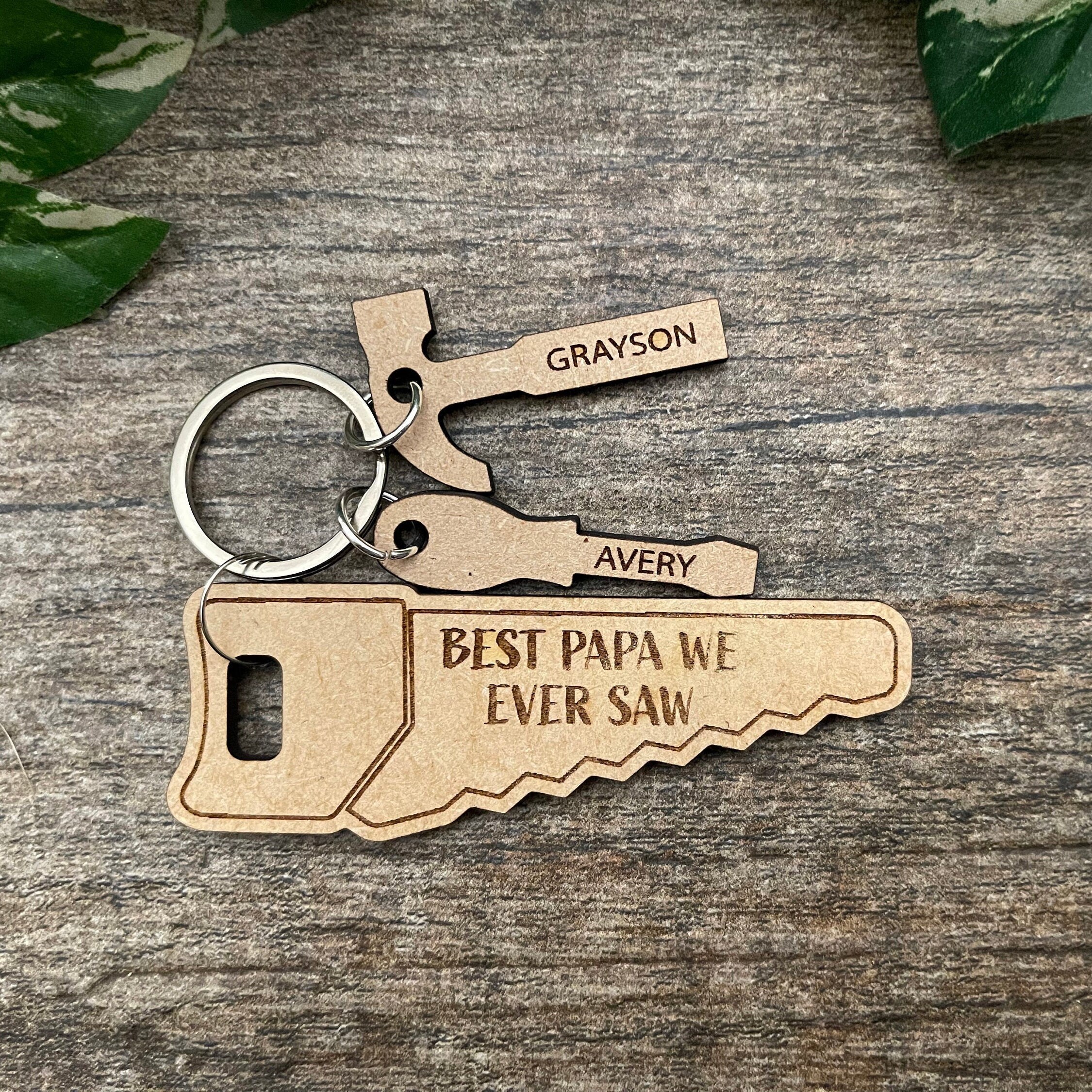 Dad Keychain From Kids | for Dad | for Grandpa | Father's Day Gift ...