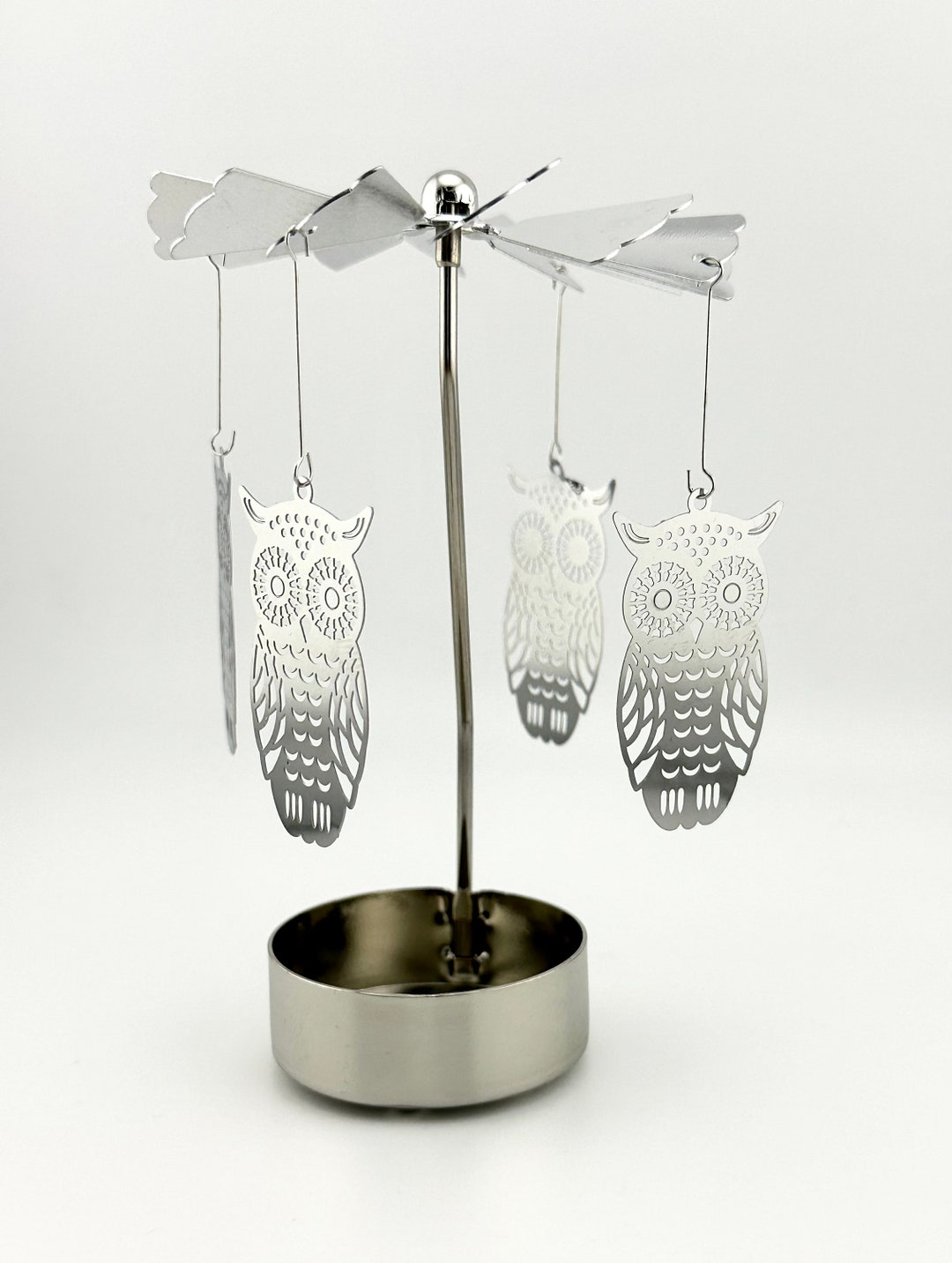Owls Rotary Spinning Tea Light Carousel Candle Holder - Etsy UK