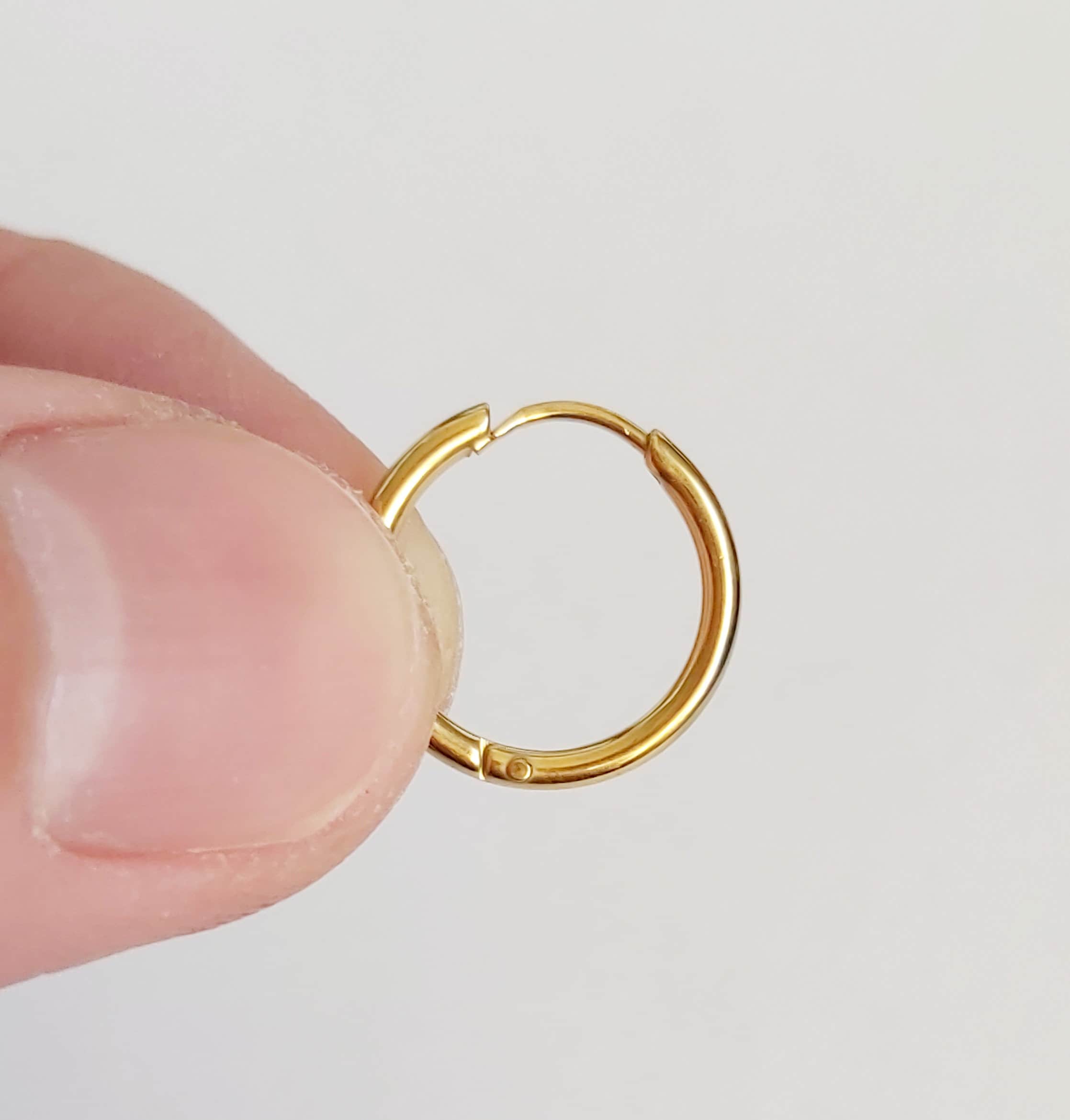 Pair of Small Hoop Hinged Earrings High Polished - Etsy UK