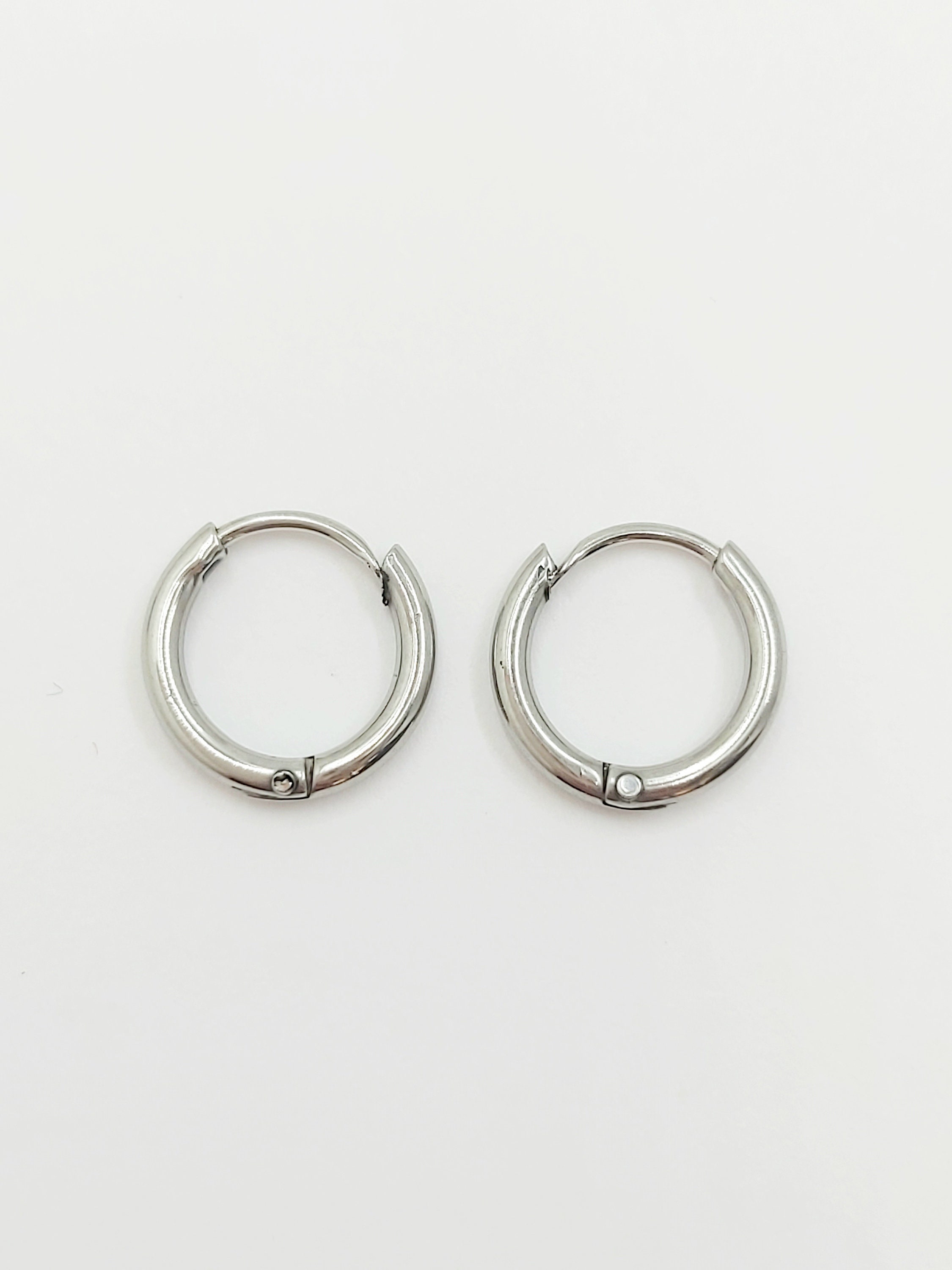 Pair of Small Hoop Hinged Earrings High Polished - Etsy UK