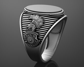 Mens Greek Silver Ring - Etsy
