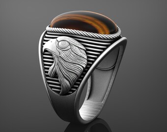 Mens Hawk Ring - Etsy