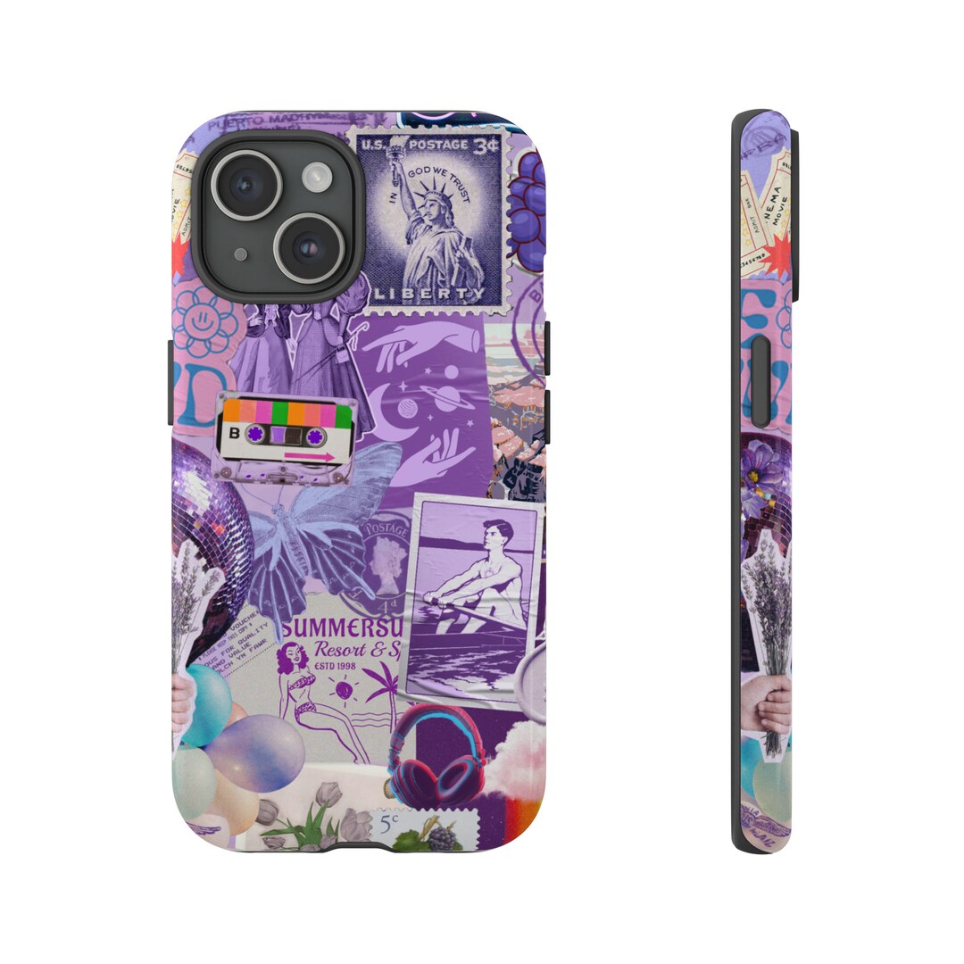 Purple Aesthetic Collage iPhone Case iPhone 15 Case Cute iPhone Case ...