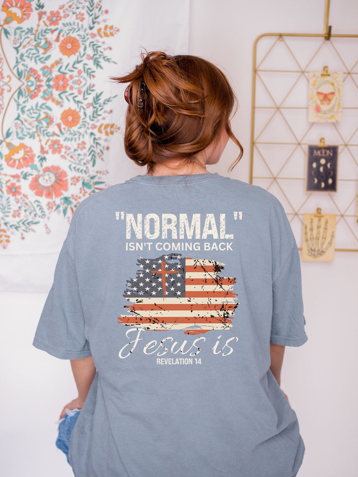 Normal Isnt Coming Back Jesus is Patriotic T-shirt Bible Verse Shirt ...