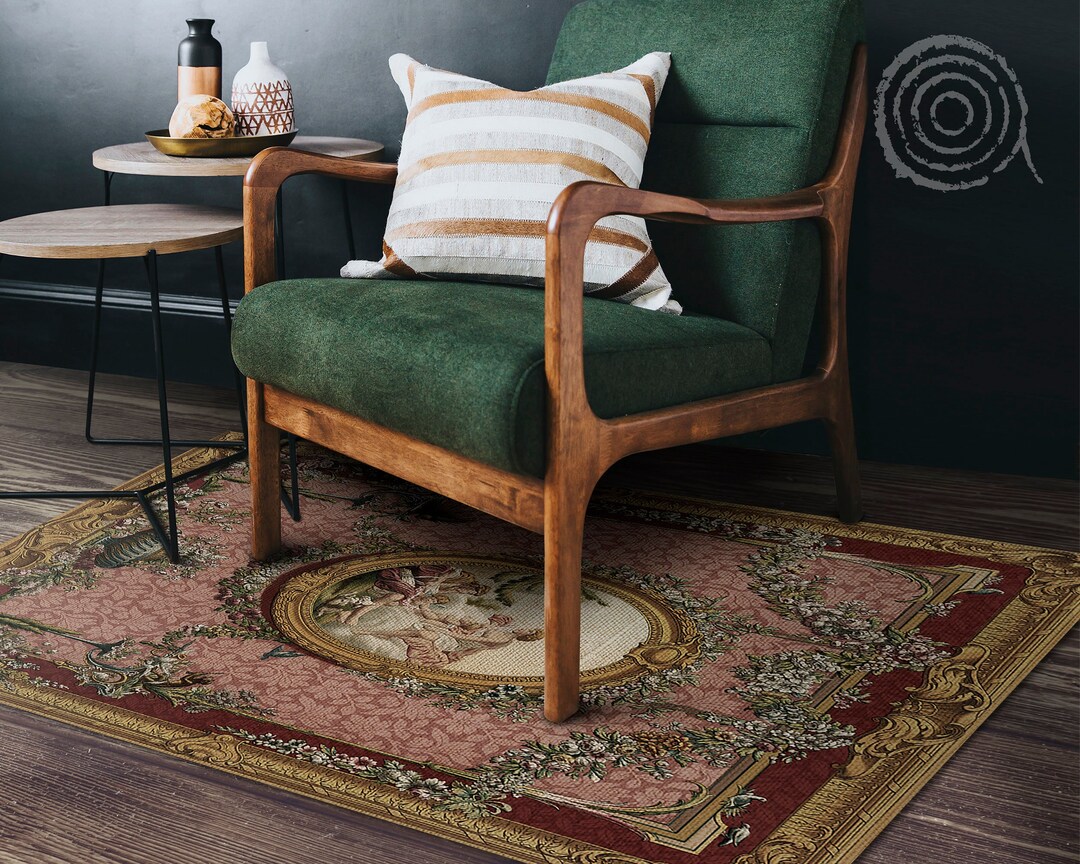 Polychrome by Albert Racinet Vinyl Floor Mat, Gold Linoleum Rug, Bronze ...