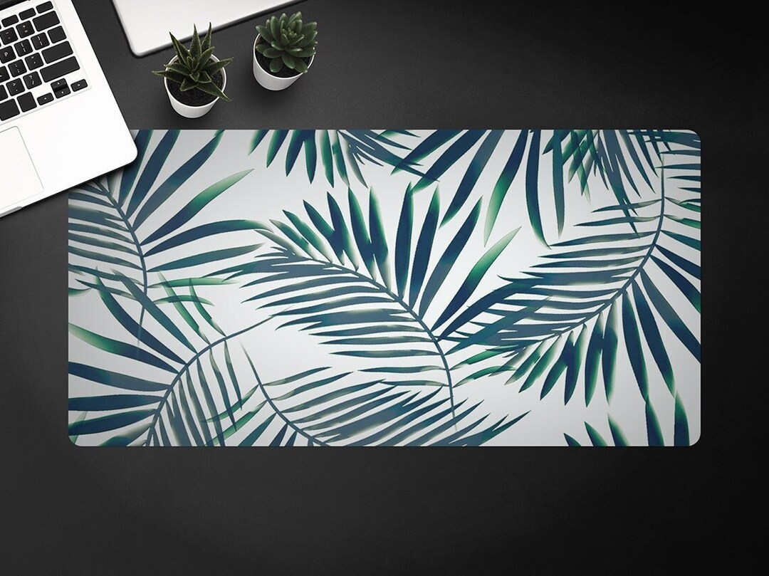 Personalized Dark Leaves Desk Mat, Personalized Office, Convenience of ...