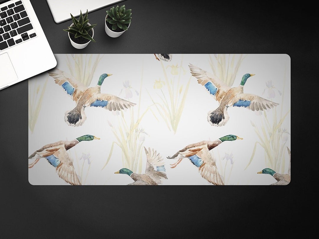Personalized Watercolor Ducks Desk Mat, Personalized Office ...