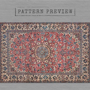 Middle Eastern Traditional Vinyl Floor Mat, Red Vinyl Mat, Blue Vinyl ...