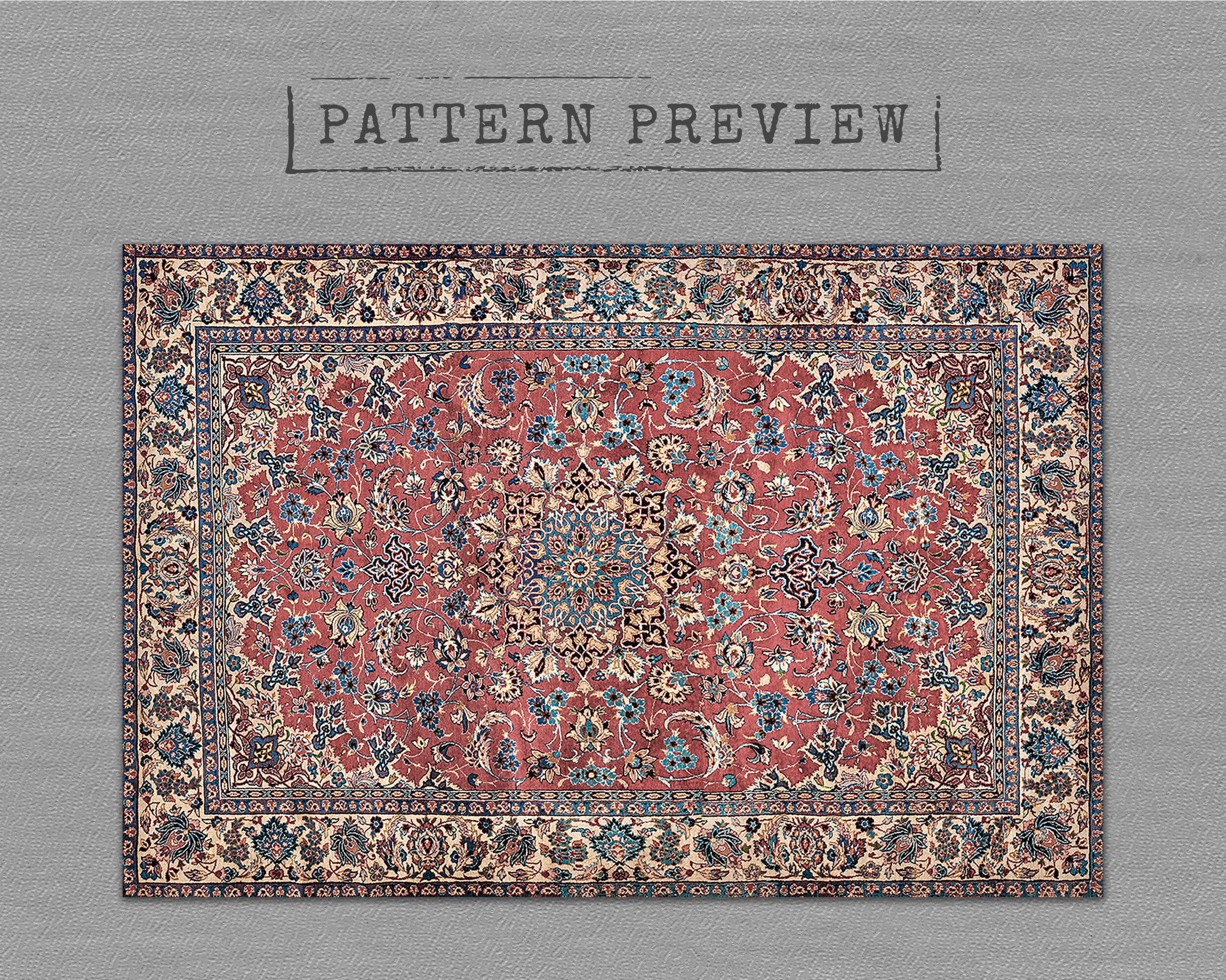 Middle Eastern Traditional Vinyl Floor Mat, Red Vinyl Mat, Blue Vinyl ...