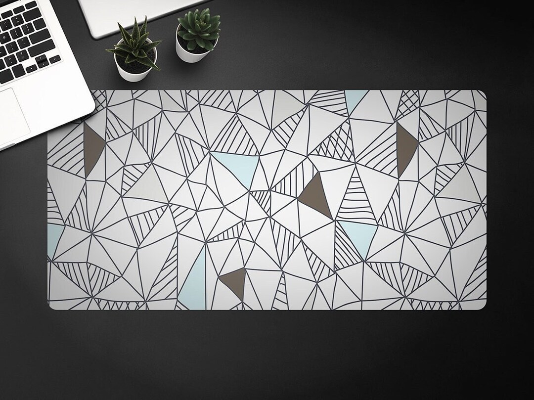 Personalized Triangles Doodle Desk Mat, Personalized Office ...