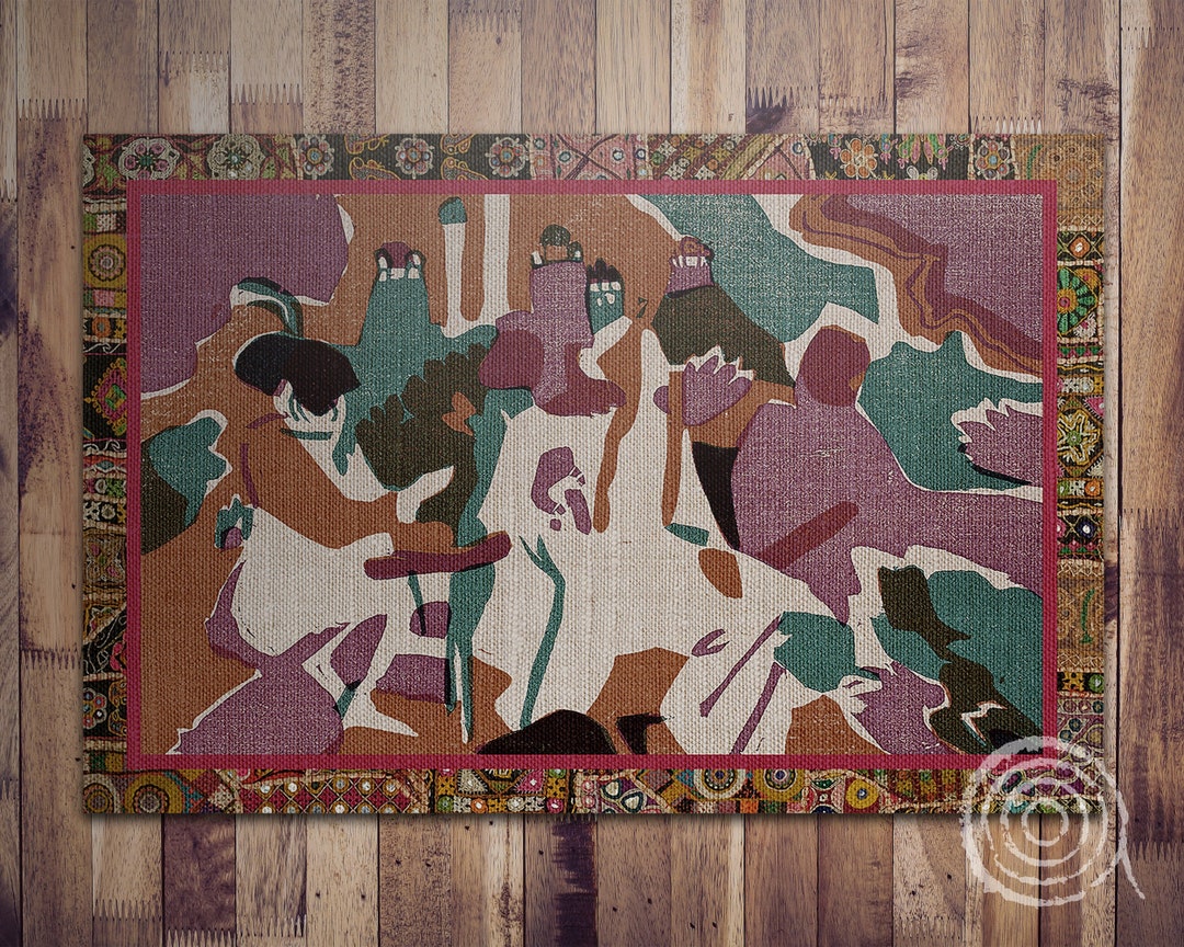 Abstract Sounds by Wassily Kandinsky Vinyl Floor Mat, Purple Vinyl Rug ...