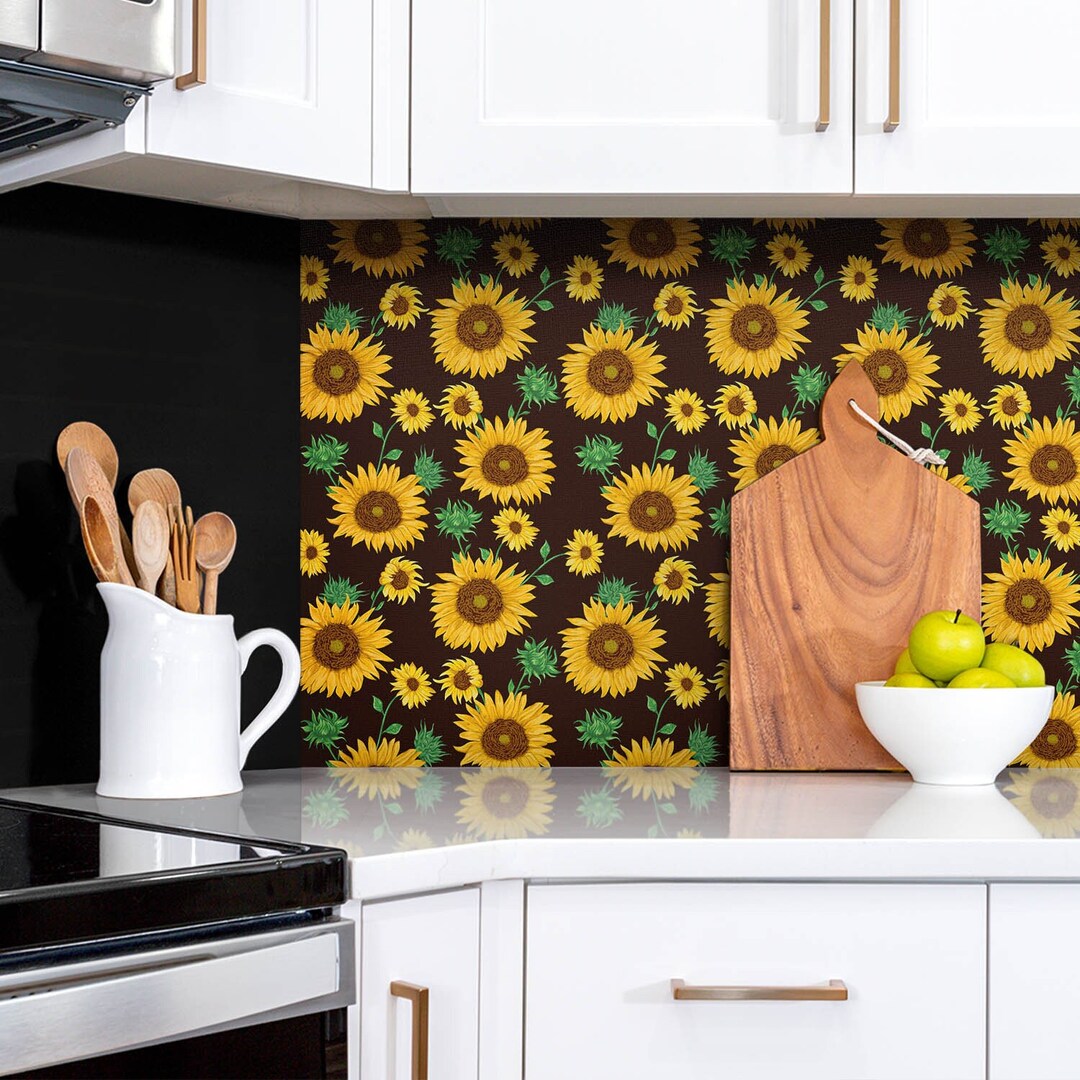 Yellow Sunflowers Panel Sticker, Removable Panels, Flowers Panel ...