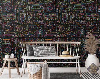 Geometric Wallpaper Roll - Etsy