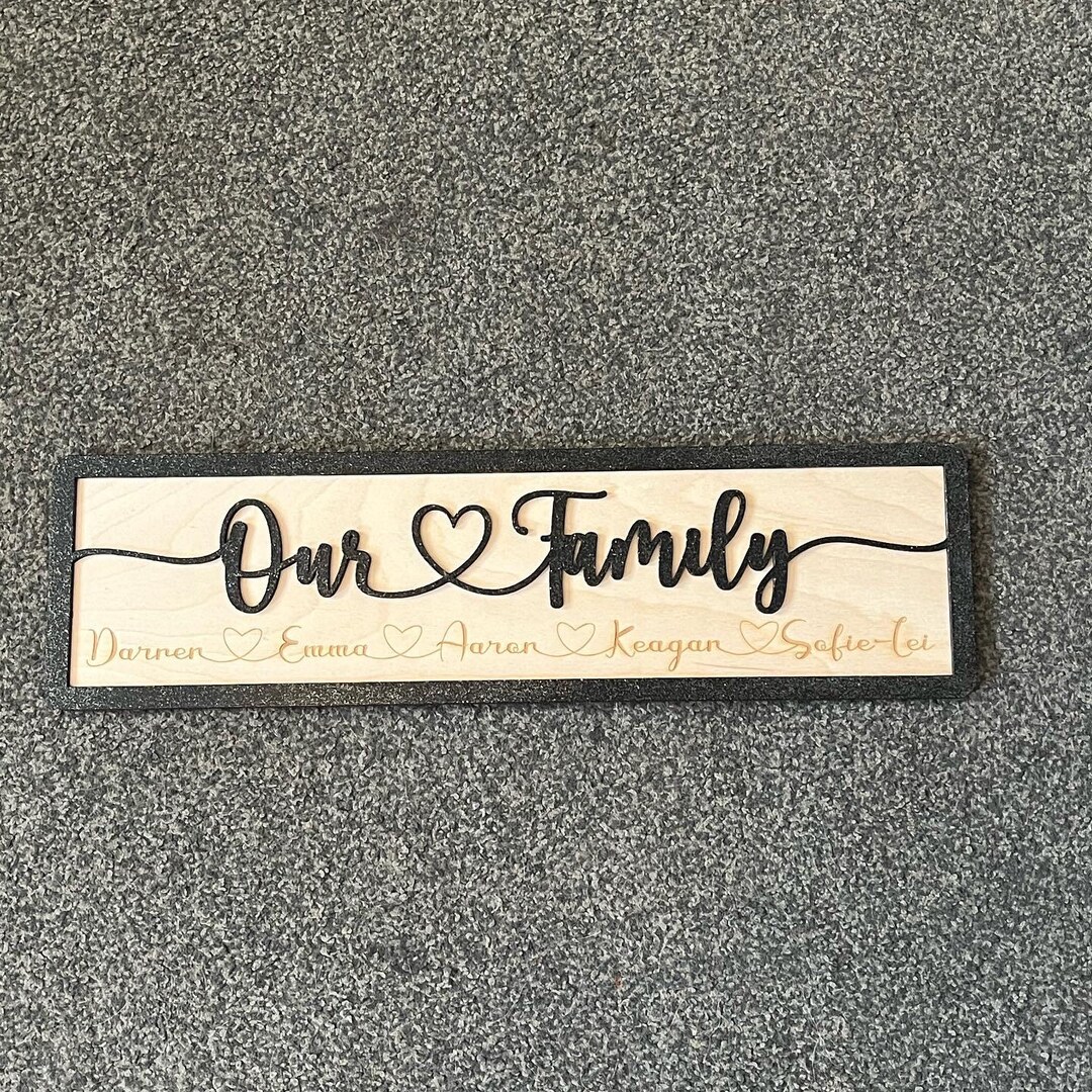 Personalised 3d Wall Sign Our Family Personalised Family Sign - Etsy