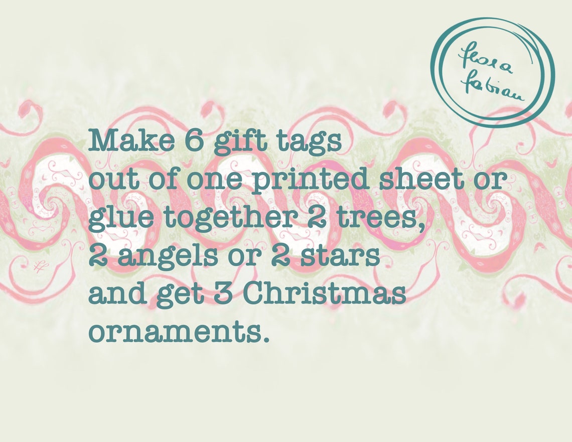 Printable Christmas Gift Tags Printable Christmas Ornaments Angel, Star ...