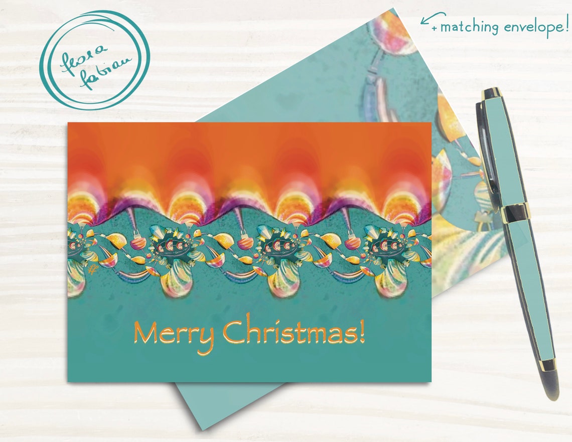 Printable Christmas Card 2 Envelopes Merry Christmas | Etsy