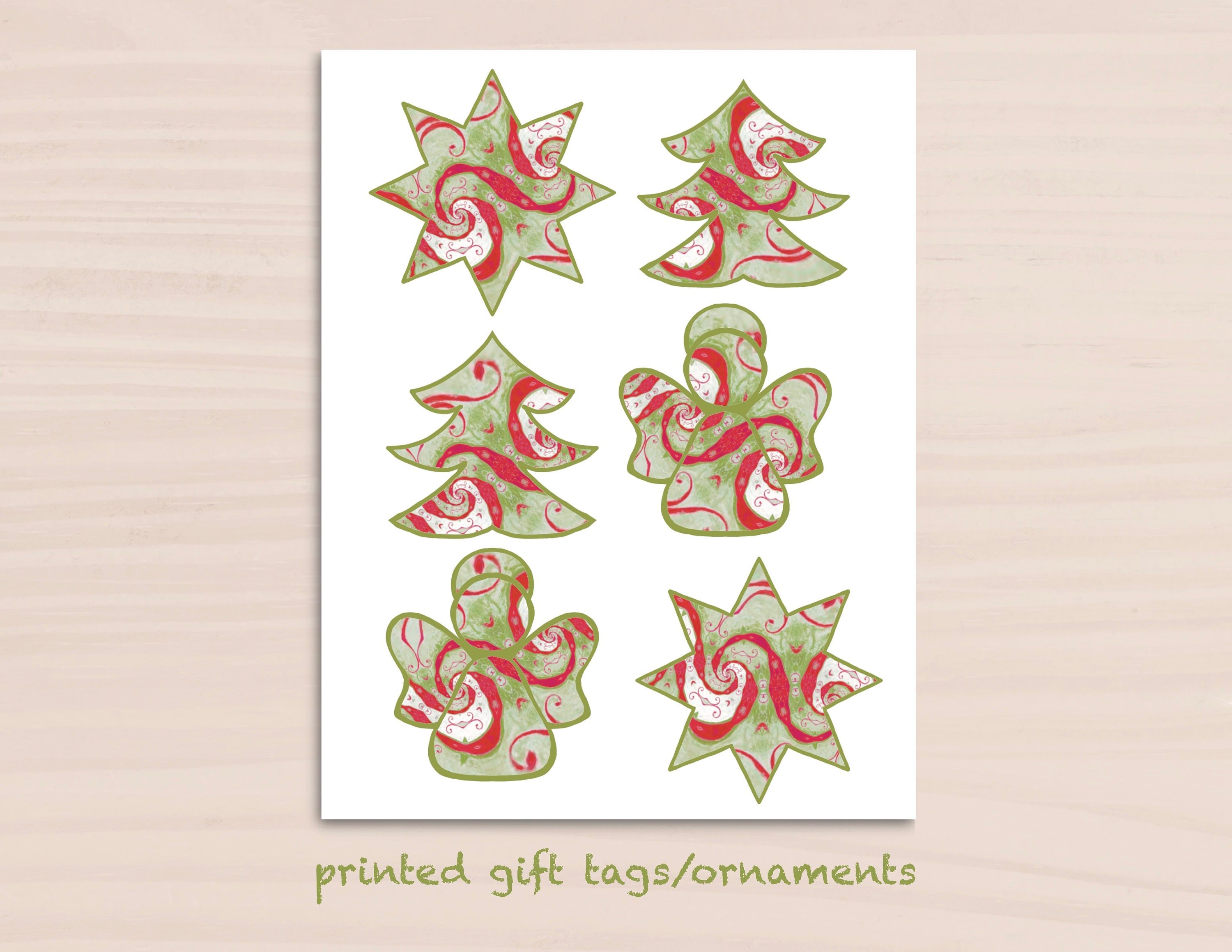Printable Christmas Gift Tags Printable Christmas Ornaments Angel, Star ...