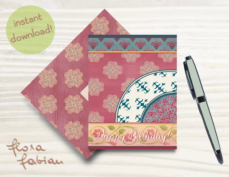 Printable Birthday Card Envelope 425x55108x14cm - Etsy