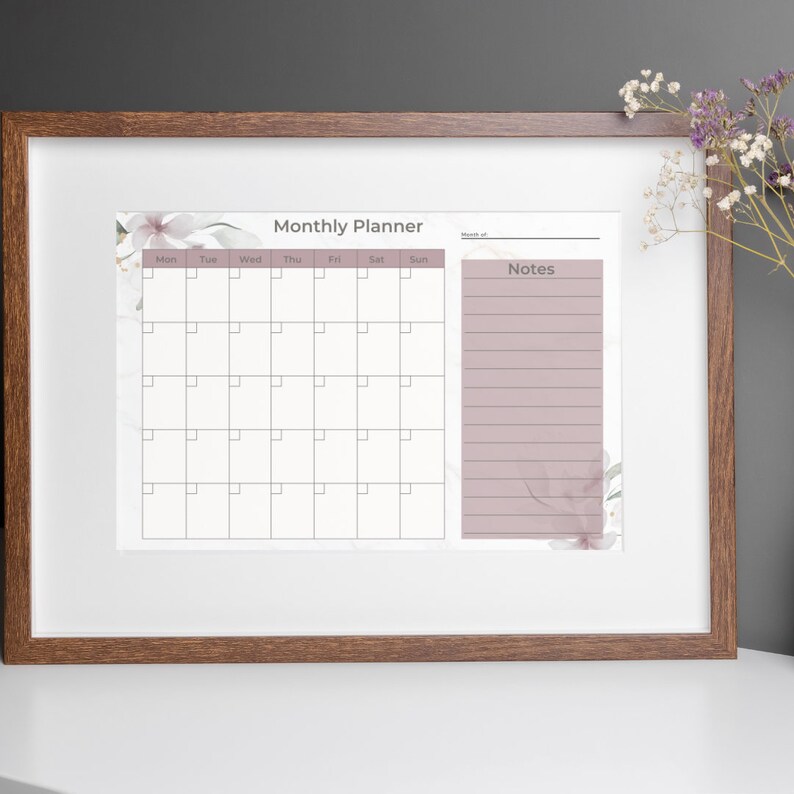 Monthly Calendar Printable Monthly Planner A4 Printable Calendar ...