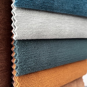 Solid Chenille Upholstery Fabric by the Yard, Durable Soft Plush - Etsy
