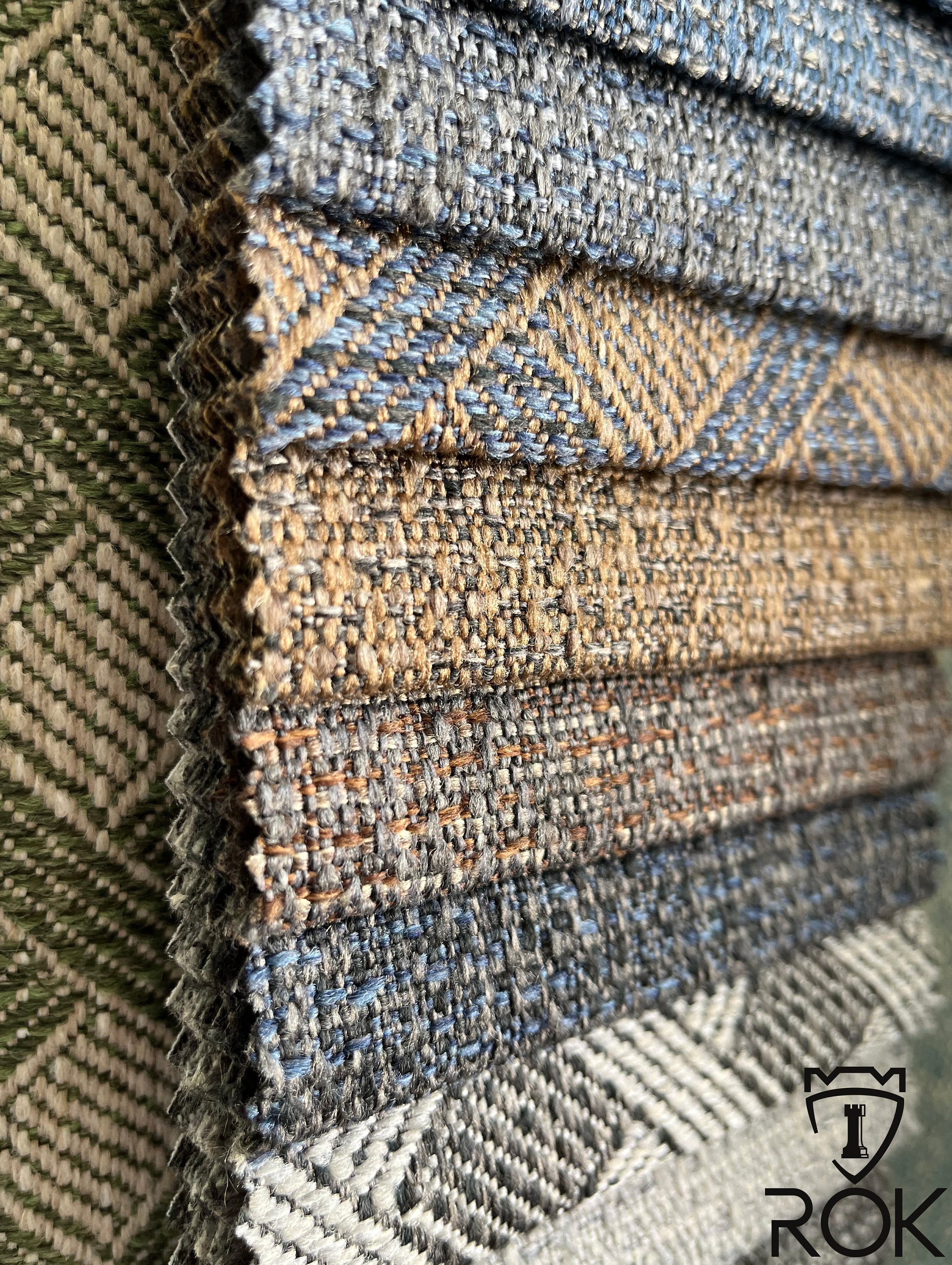 Check Design Upholstery Fabric by Yard With Textured Plain - Etsy