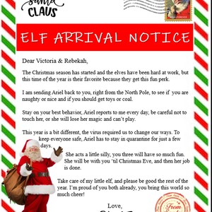 Elf Arrival & Departure Letters - Etsy