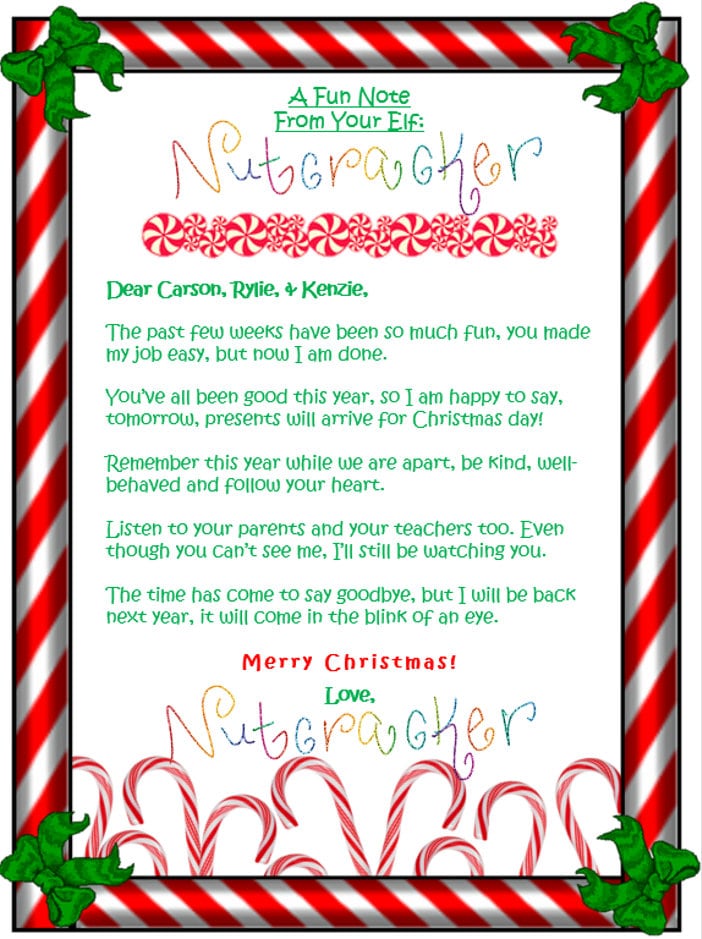 Elf Arrival & Departure Letters - Etsy