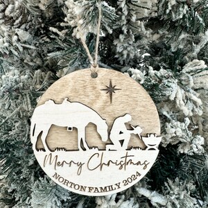 Cowboy Kneeling Nativity Christmas Ornament Laser Cut File | Jesus ...