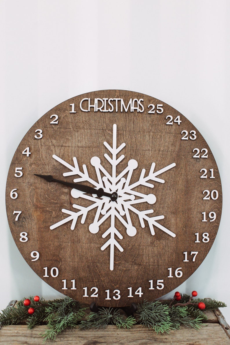 Christmas Countdown Clock Laser Cut File | Santa, Nativity, Snowflake ...