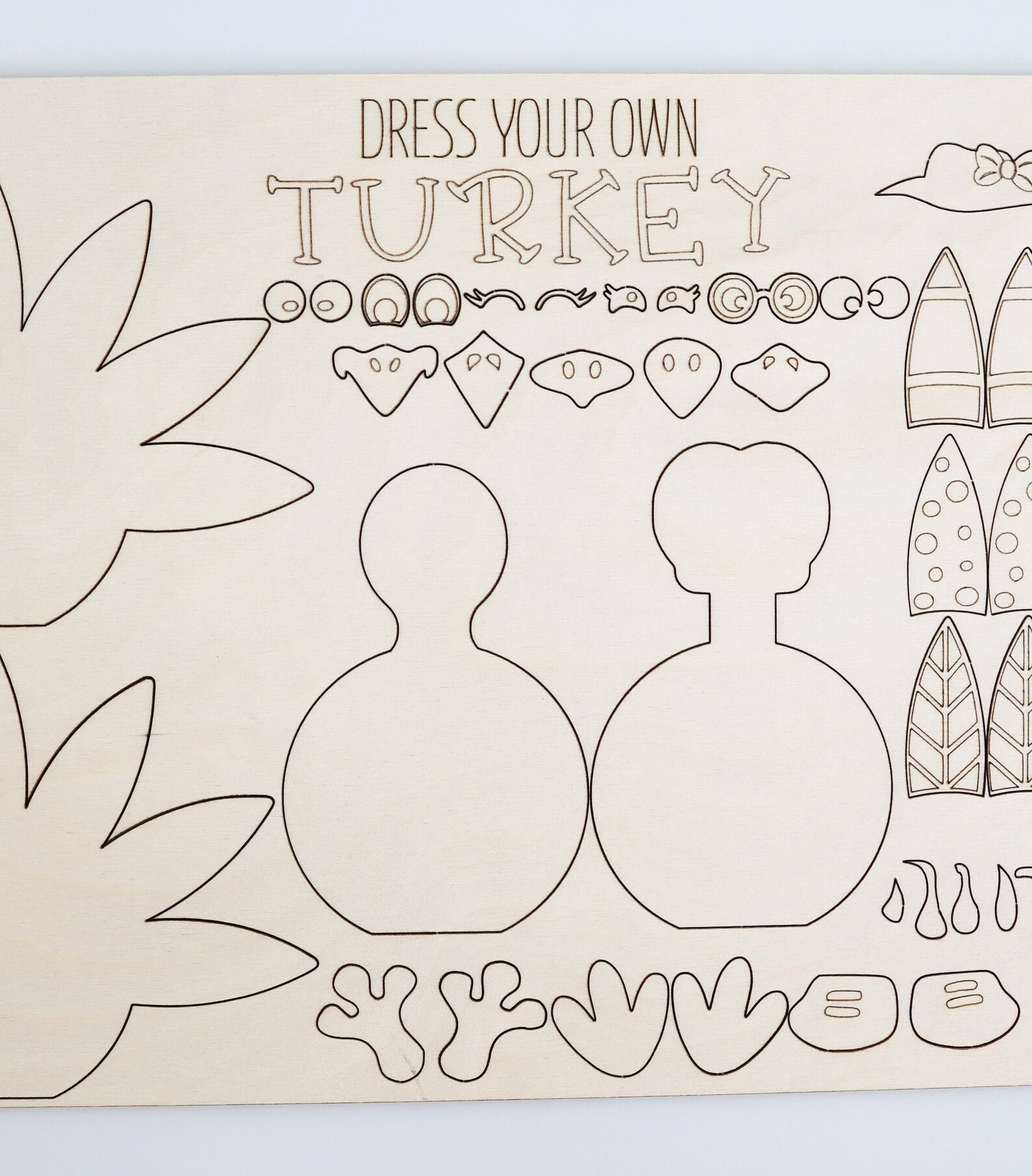 Interchangeable Dress Your Own Turkey Craft Laser Cut Digital File ...