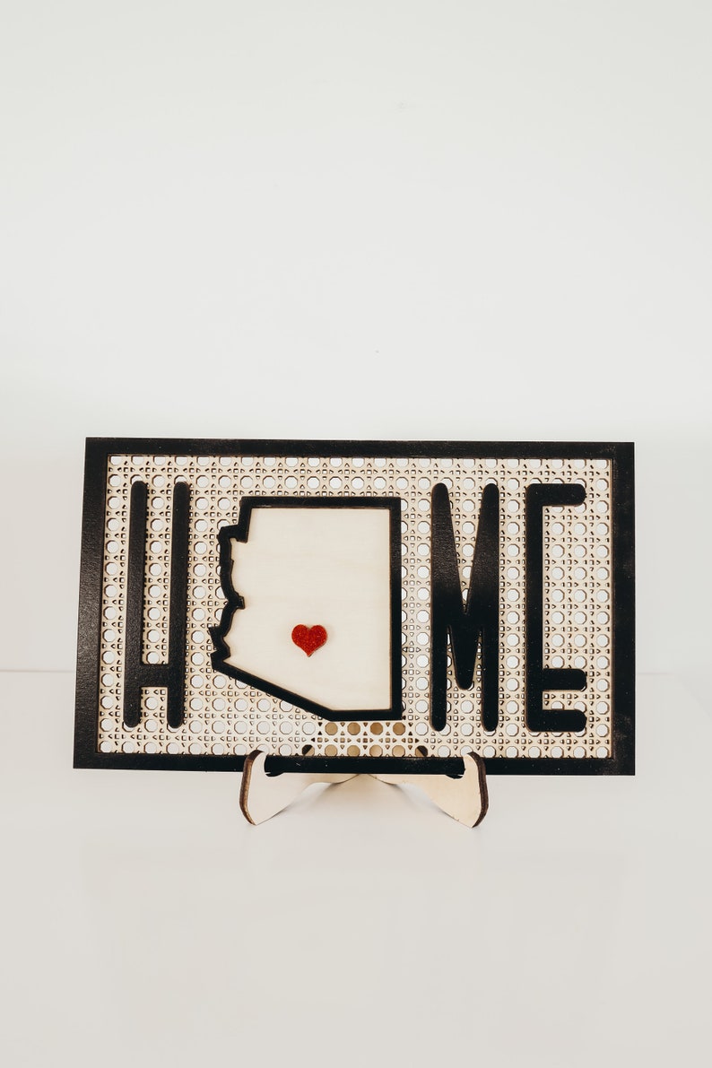 Laser Cut File Home State Sign Rattan Home Decor Boho | Etsy