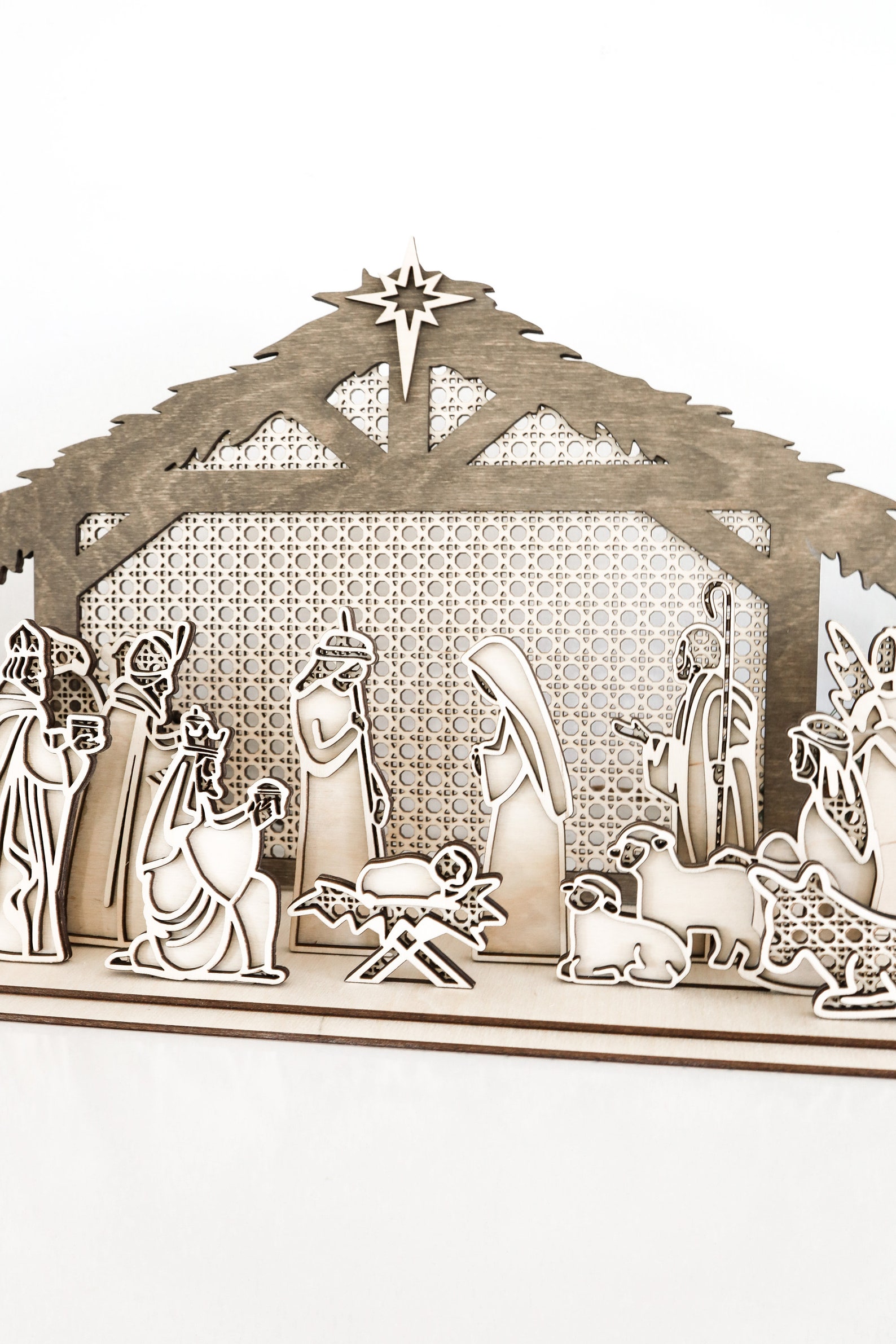 Nativity Laser Cut File Freestanding Rattan Nativity - Etsy